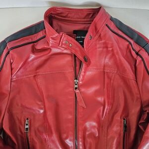 Love Tree | Jackets & Coats | Love Tree Cherry Girl Red Faux Leather ...